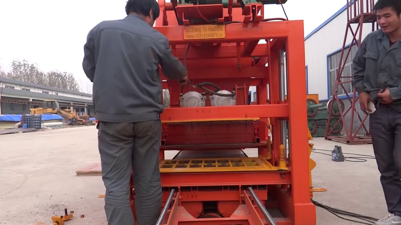 QTJ4-26C Semi automatic Block making Machine-Installation step 22 - YouTube