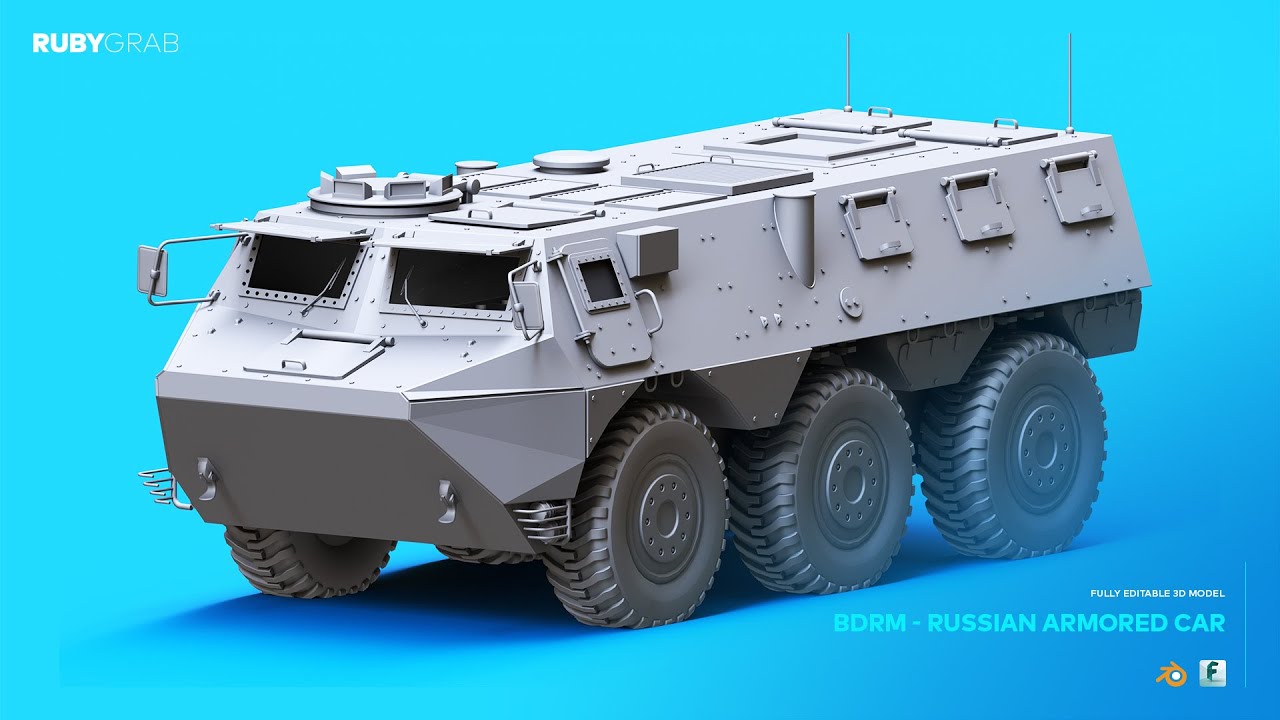 BDRM - Russian Armored Car | 3D Model - YouTube