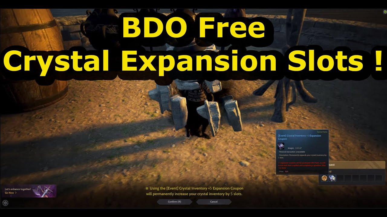 Free Crystal Inventory Expansion in BDO - black desert online - YouTube