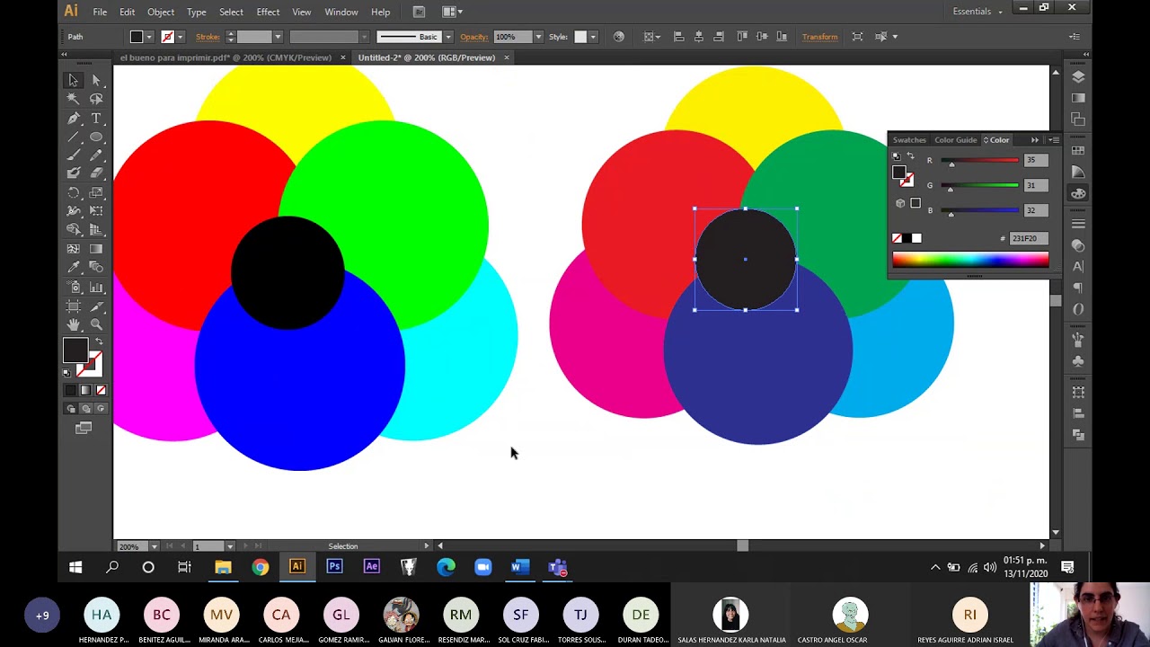 Clase de vectores 9: Modos de color, retículas y anchura variable - YouTube