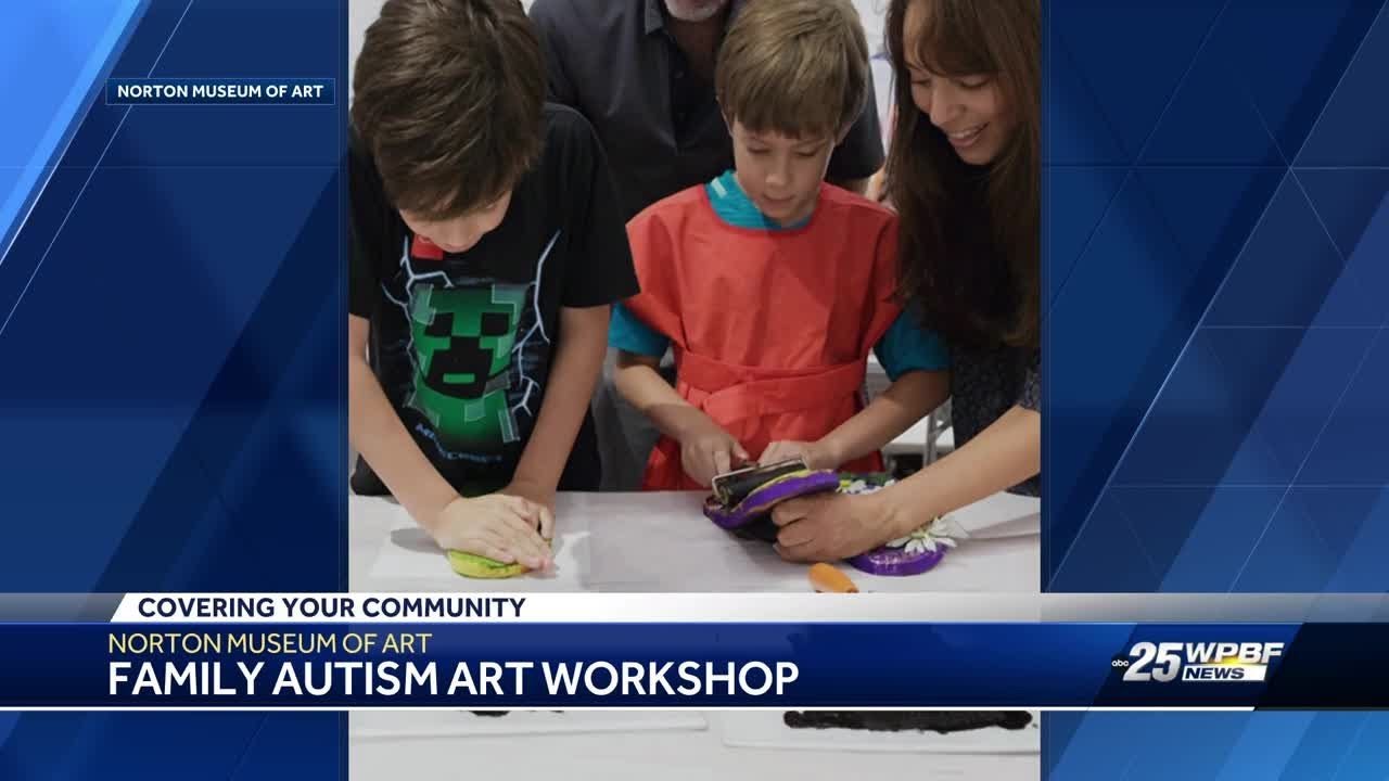 Family autism art workshop - YouTube