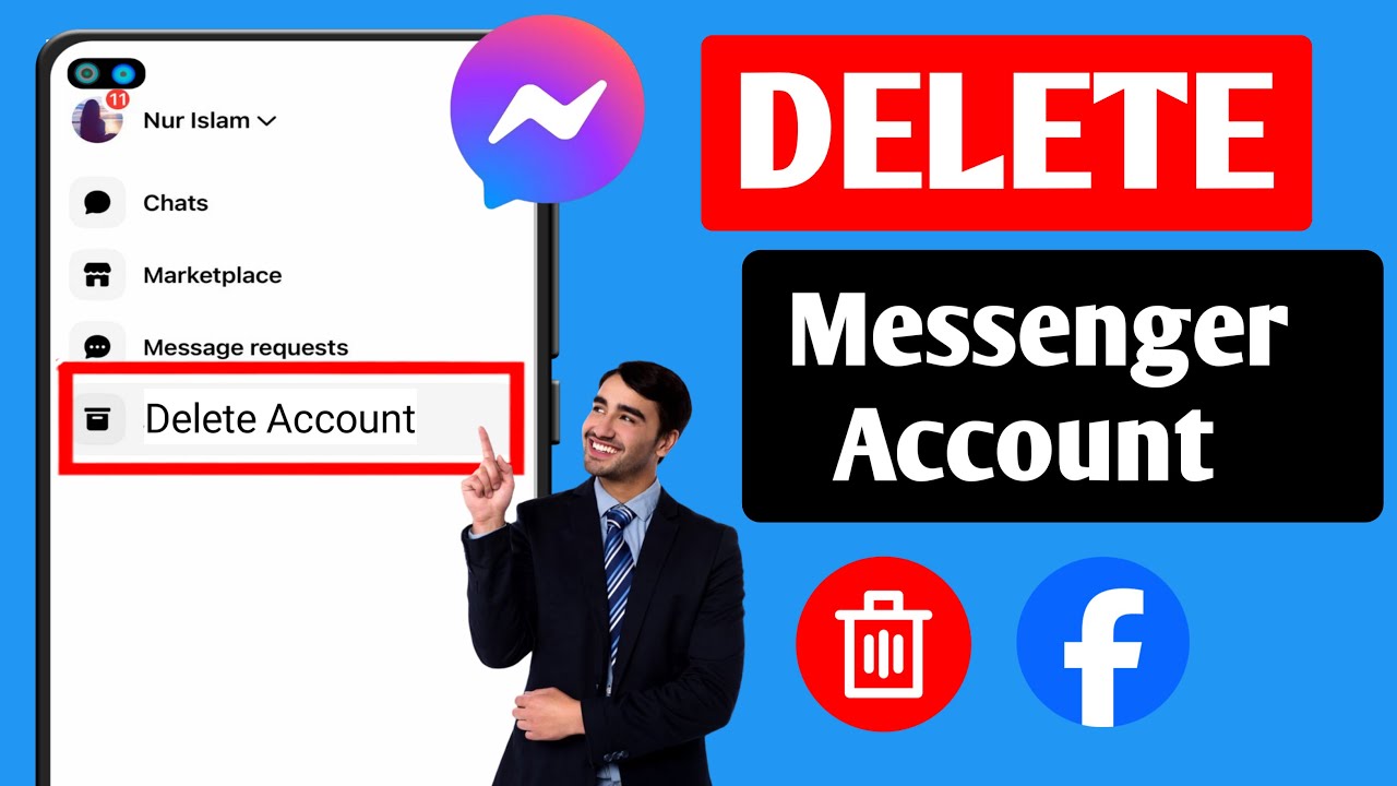 How To DELETE Messenger Account in iPhone (2024) | Delete Messenger ...