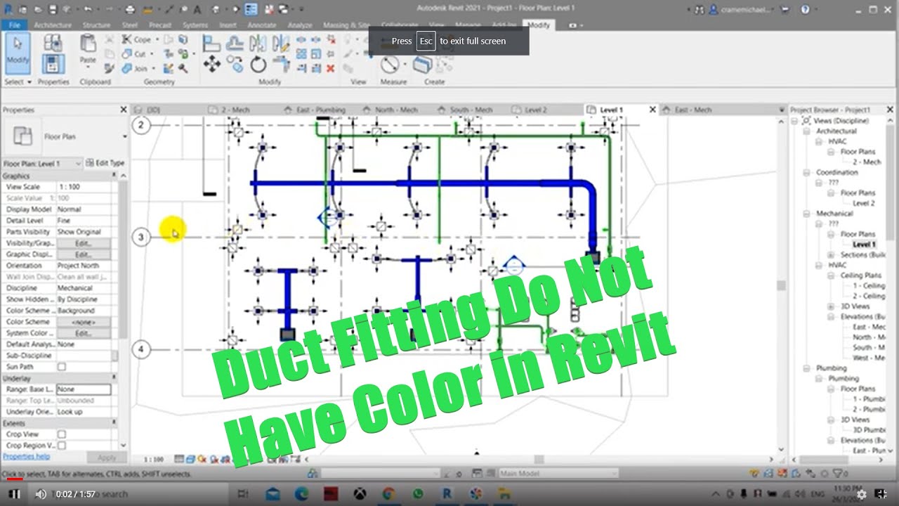 Duct Fitting Do Not Have Color in Revit - YouTube