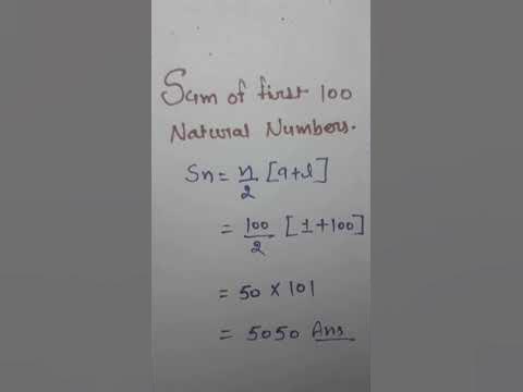 Sum of first 100 Natural Numbers || UTUG Education by Aman sir - YouTube