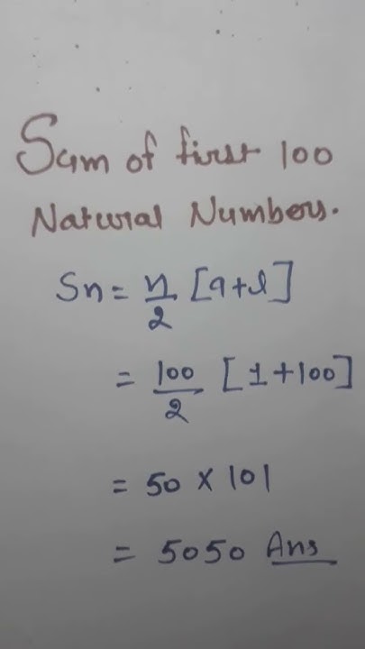 Sum of first 100 Natural Numbers || UTUG Education by Aman sir - YouTube