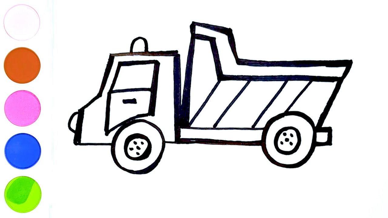 Truck Drawing, Painting and Coloring for Kids & Toddlers | Easy ...