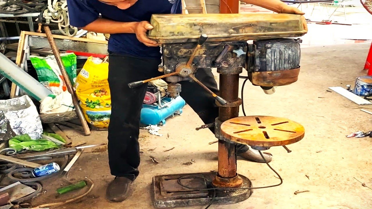 From Junk to Masterpiece // Restoring a Rusty, Worn Out Drill Press ...