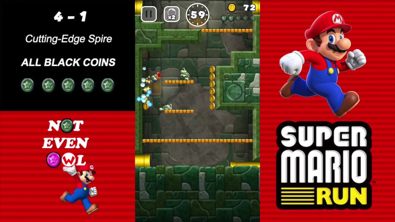 Mario Run - World 4-1 All Black Coins - YouTube