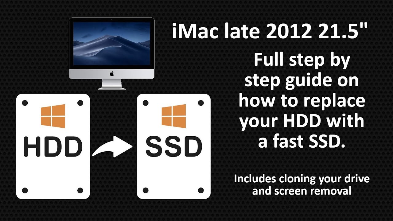iMac 2012 HDD clone and SSD full install with screen removal - YouTube