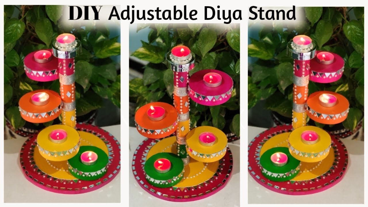 DIY adjustable Diya Stand Making Idea/Best Out Of Waste/Diwali ...
