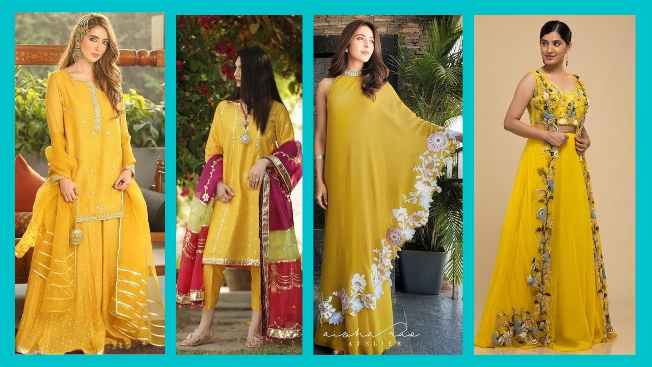 Yellow Party Wear Dress 2022/Beautiful Yellow Dress/Haldi Yellow Dress ...