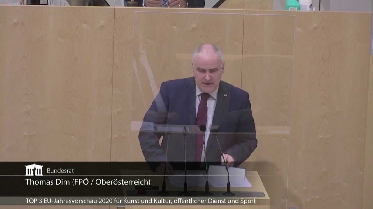 Thomas Dim - EU-Jahresvorschau 2020 (Kunst, Kultur, öff. Dienst und ...