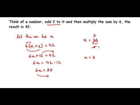 Think of a number, add 2 to it and then multiply the sum by 6, the result is 42. - YouTube