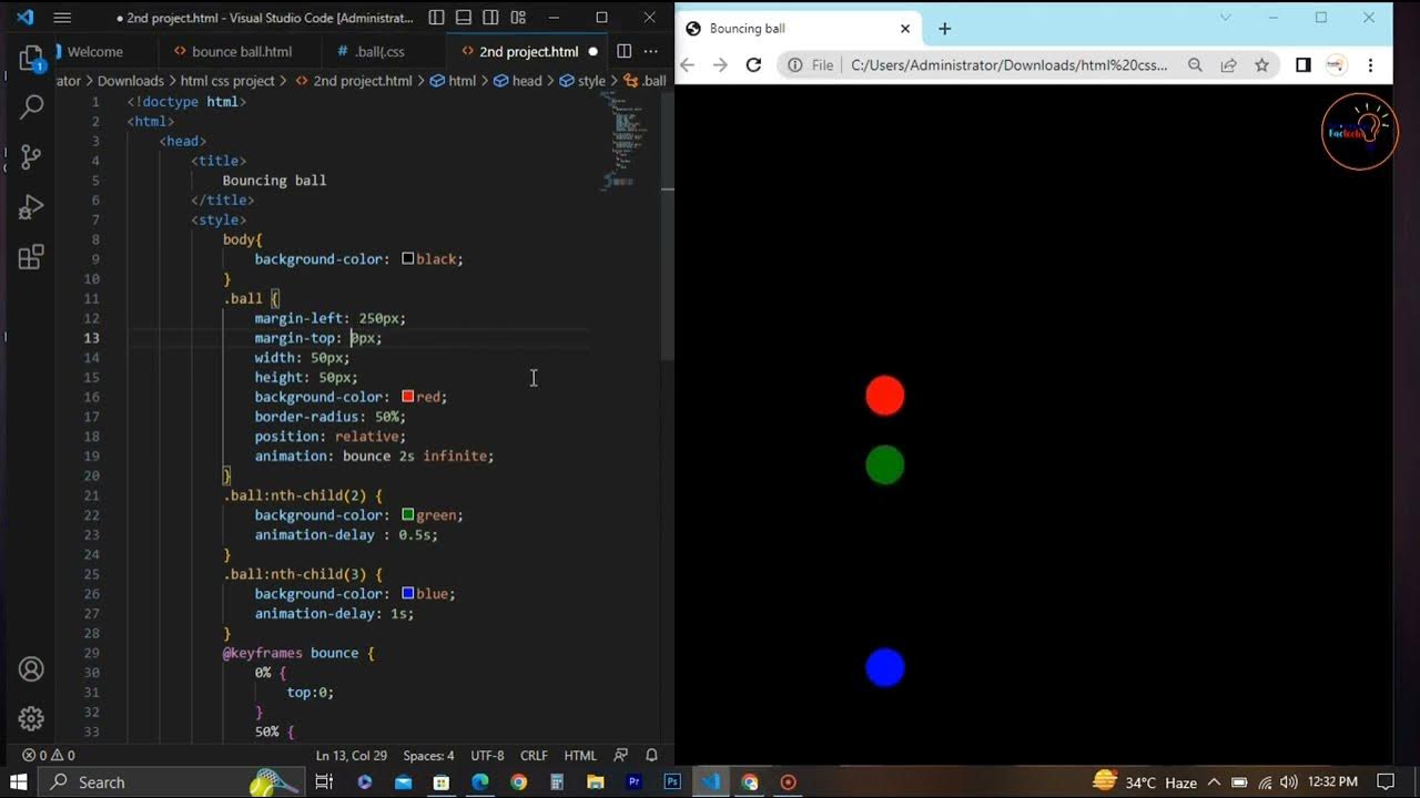 How To Make Bouncing Ball Html Css Html Css Coading Programming Youtube