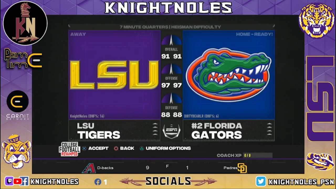 NCAA: EarnIt PrimeTime: 2039 W7: LSU @ #2 Florida (DirtyBearLR) - YouTube
