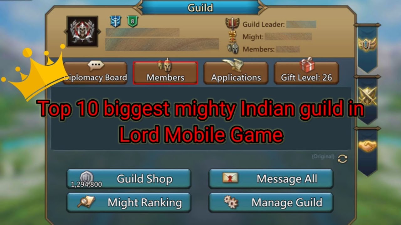Top 10 Indian guilds in Lord mobile Game🤩🤩🤩 - Lord mobile - YouTube