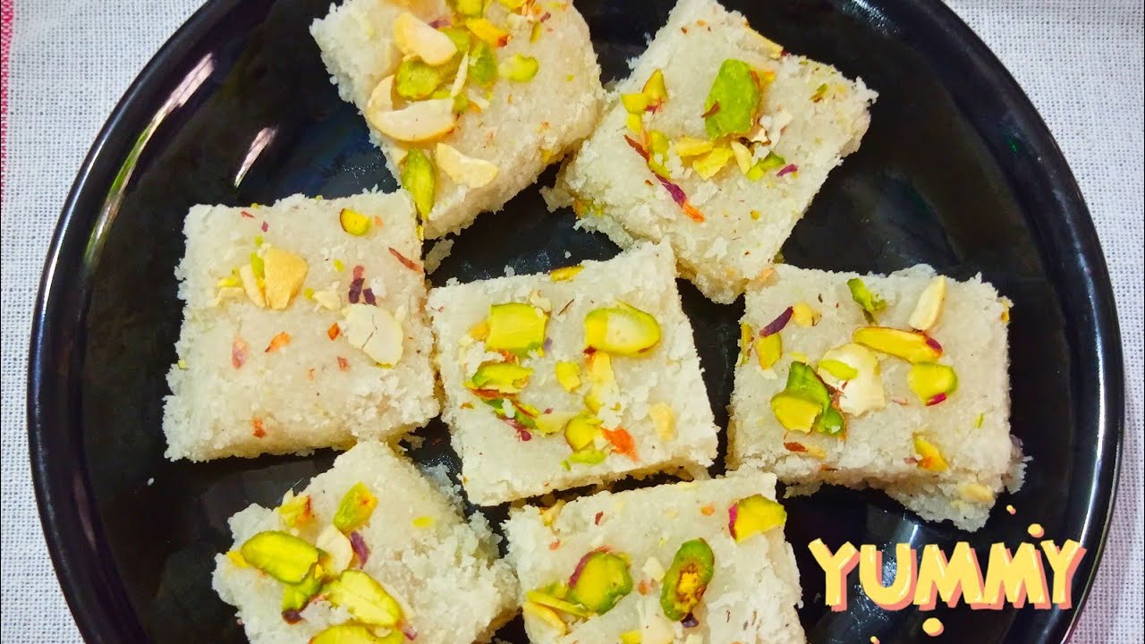 Khobara vadya/Barfi/Coconut barfi/खोबरा वडी/नारळ बर्फी/नारीयल बरफी ...