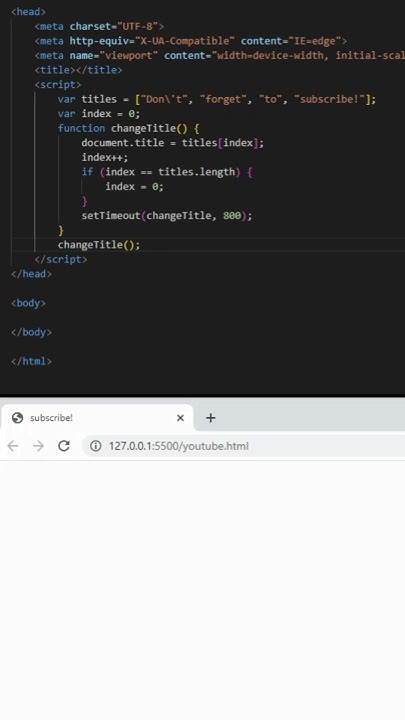 how to make automatic title change function | HTML CSS JS Tutorials #shorts #html #css # ...