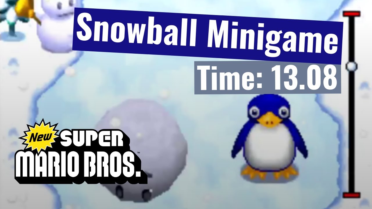New Super Mario Bros. | Snowball Minigame (13s 08ms) | Reupload - YouTube