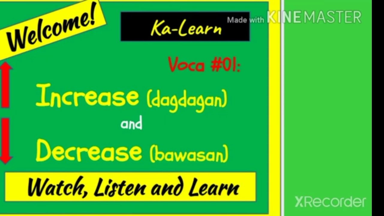 INCREASE and DECREASE (VOCABULARY WORDS) - YouTube