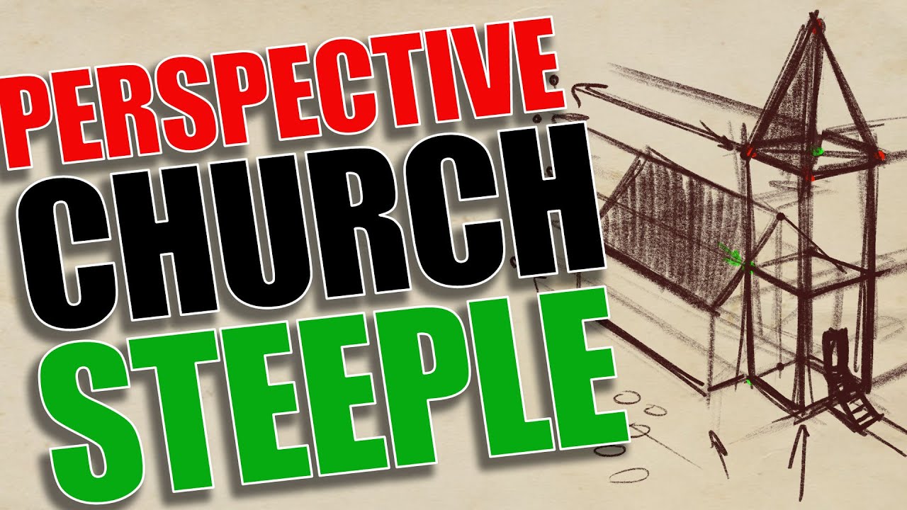 How to Draw a Church with a Steeple in Perspective (Step-by-Step ...