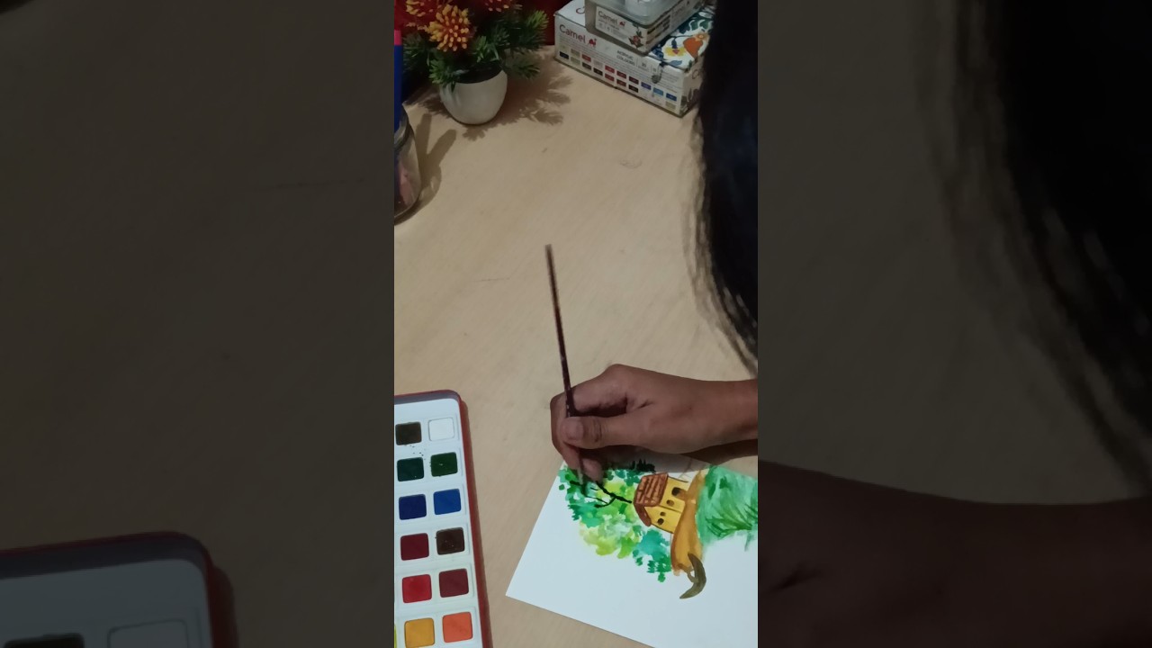 First tym I used watercolor painting 🥵....you should buy or not?? 🚫👎# ...
