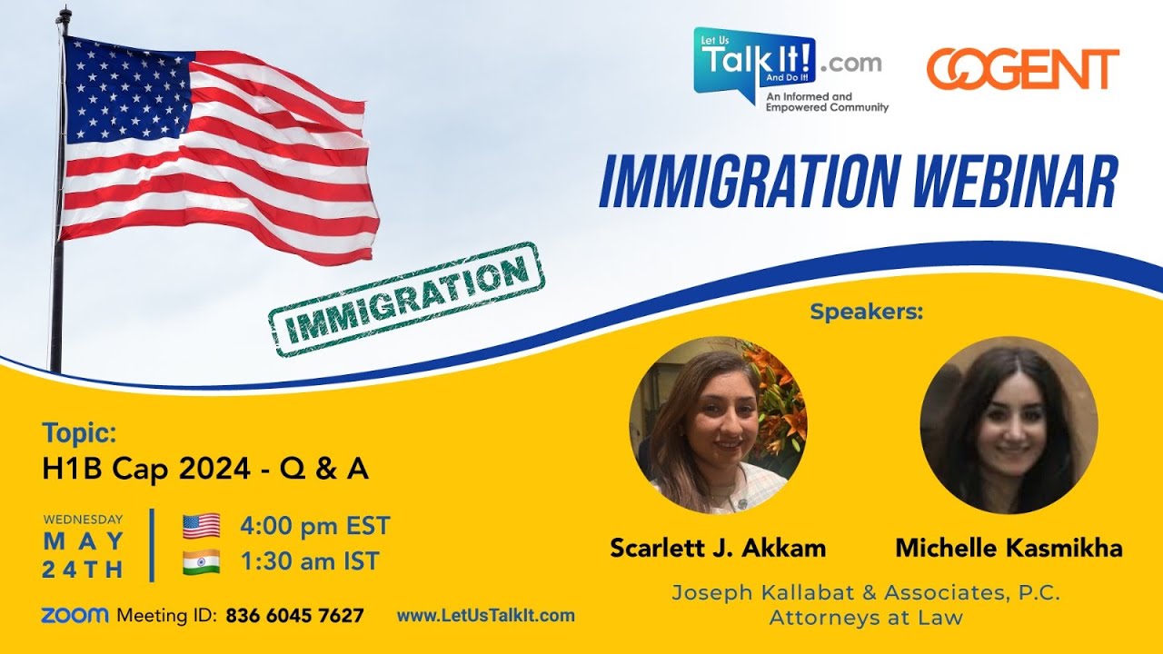 Immigration Webinar: H1B Cap 2024 - Q & A - YouTube