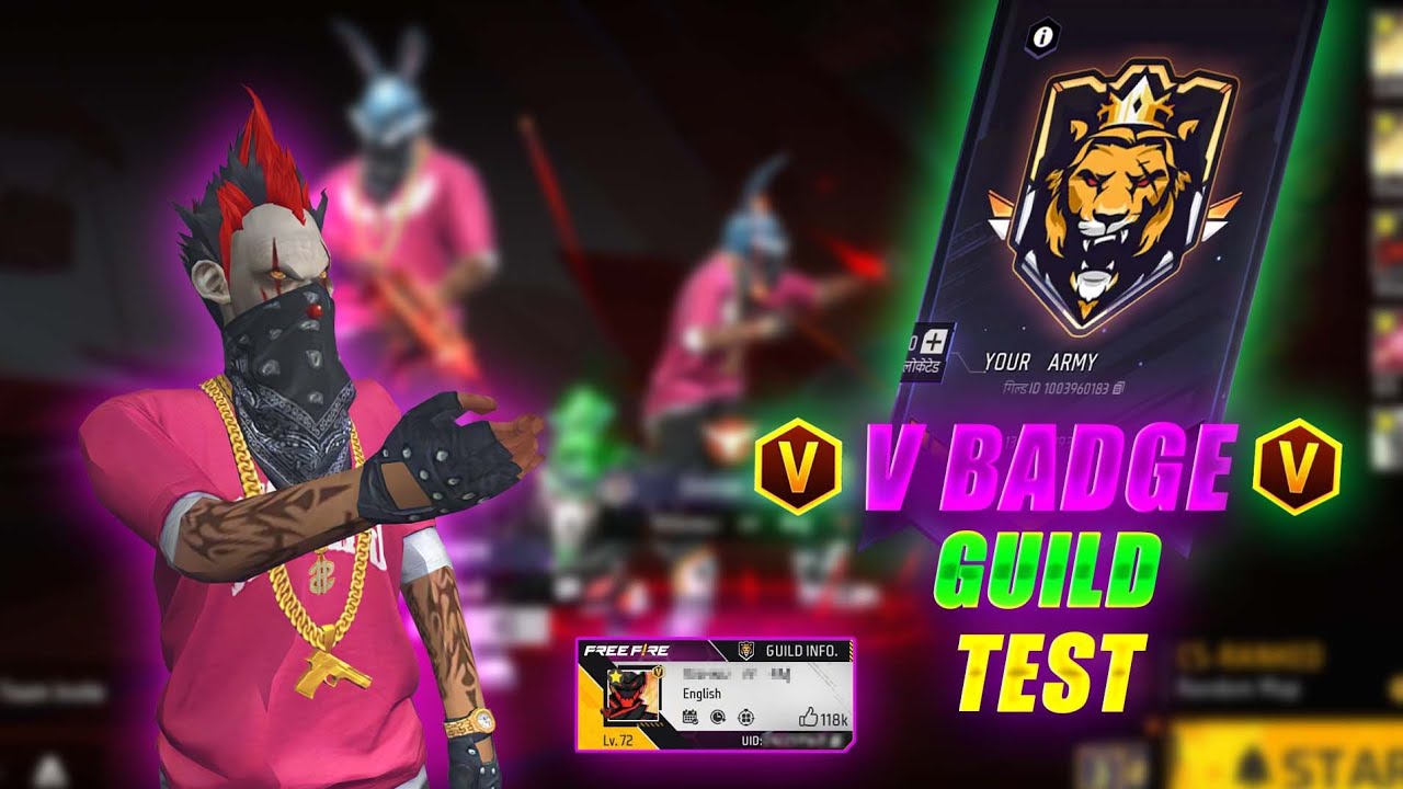 FREEFIRE V BADGE GUILD TEST😱🤯#freefire ll V BADGE GUILD TEST - YouTube