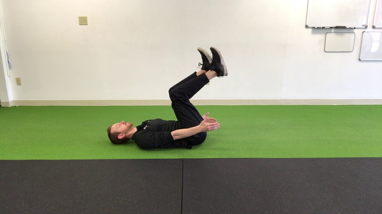 Single Leg Extended Crunch (hands forward) - YouTube