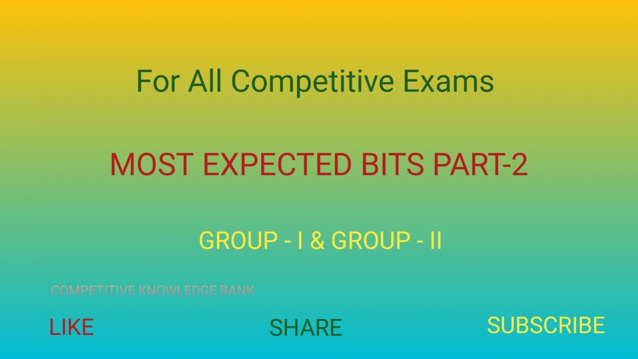 Most Important Bits Part - 2 || Group 2 Revision | Bit Bank - YouTube