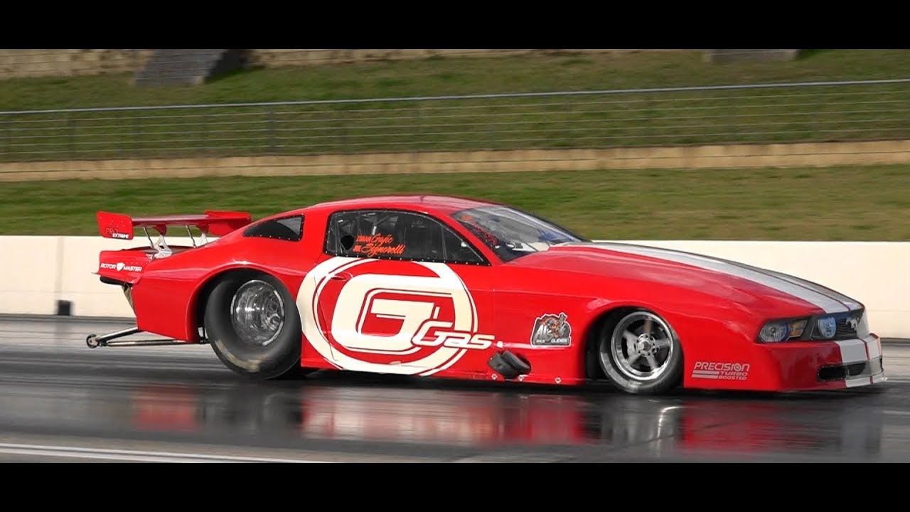 GAS RACING TWIN TURBO V8 MUSTANG 5.81 @ 254 MPH GRUDGE KINGS TESTING ...