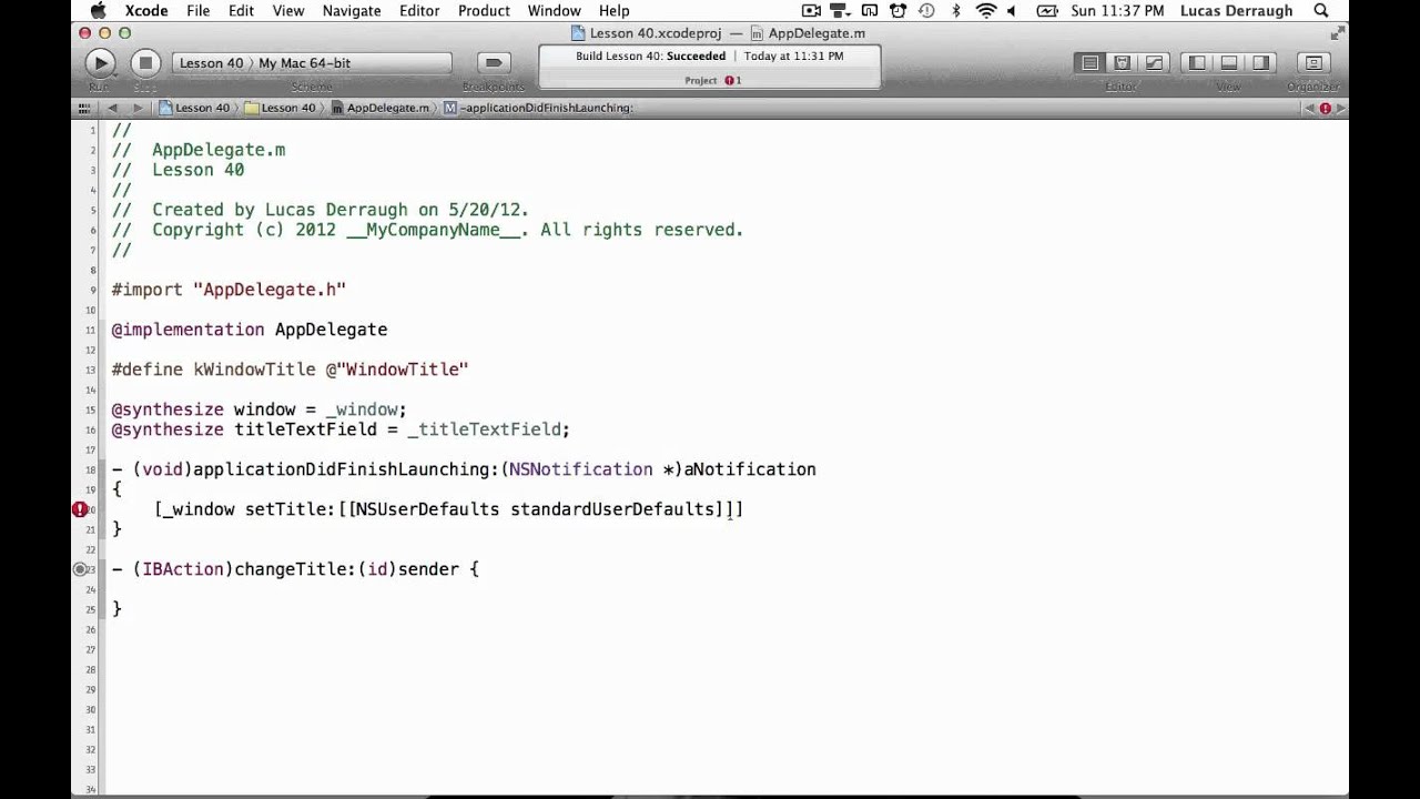 Cocoa Programming L40 Nsuserdefaults Youtube