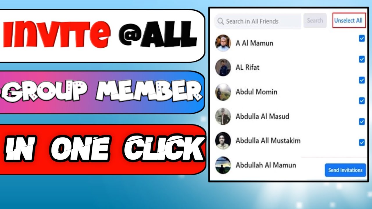 Invite All Friends on Facebook Group in One Click From Mobile | ADD All ...