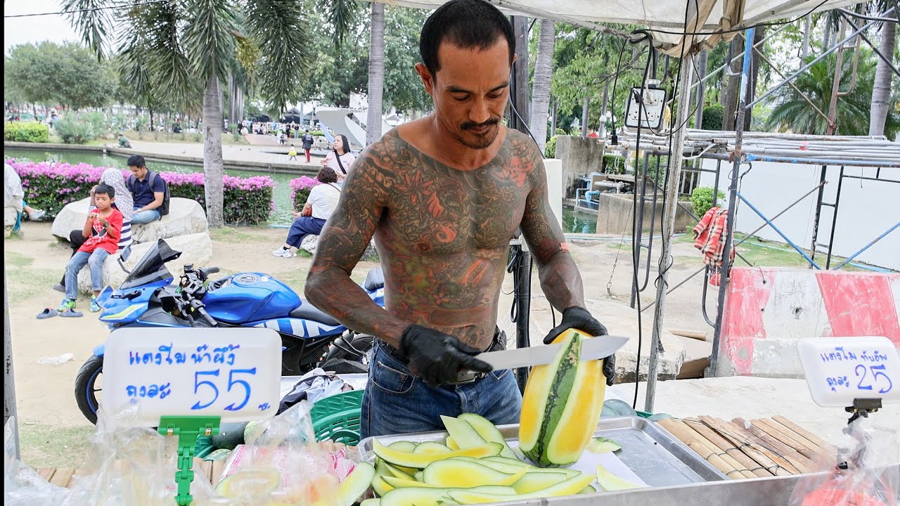 Amazing! Gangster Fruit Cutting Skills - Thai Street Food - YouTube