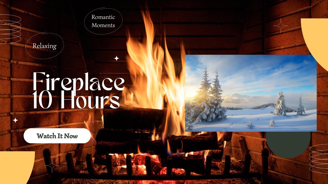 Fireplace 10 hours relaxing - YouTube
