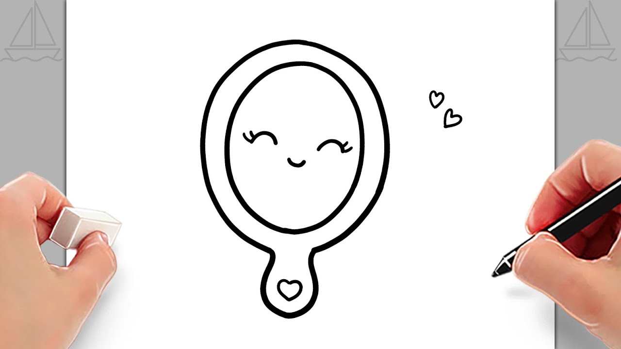 How to Draw a Cute Mirror Easy Step by Step for Kids - YouTube