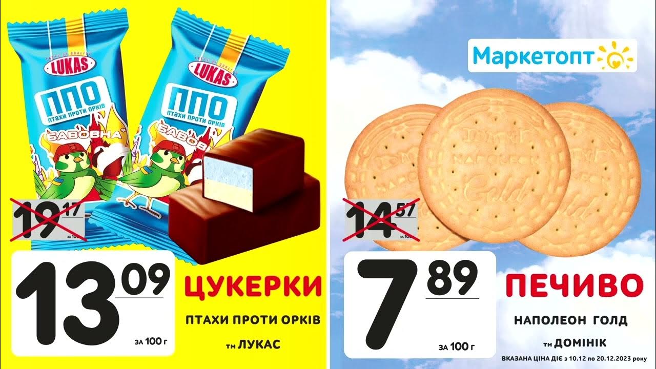 Акції в Маркетопт з 10.12 по 20.12.23 - Цукерки ТМ "Лукас" і Печиво ...