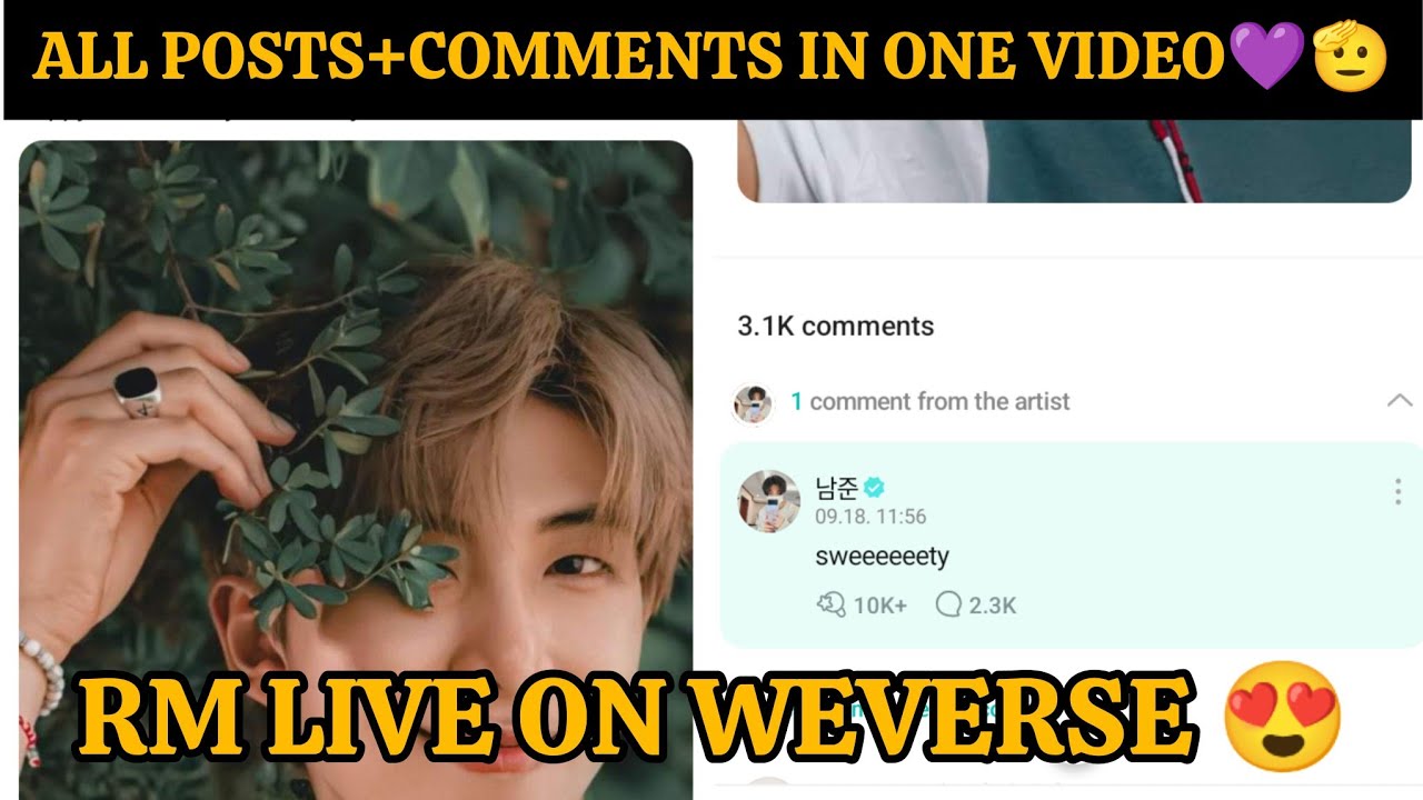 [🔴 LIVE] RM LIVE INTERACTION WITH ARMYs💜😍RM's ALL POST AND COMMENTS 🫡 ...