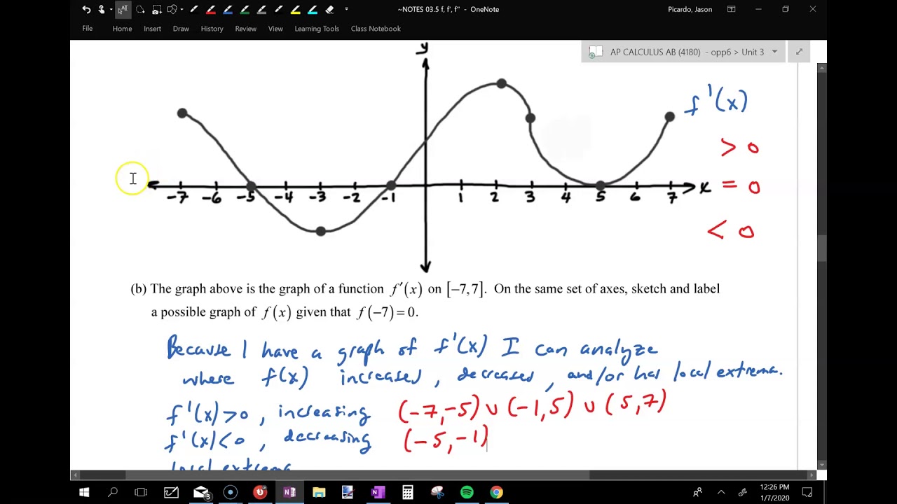 1/7/20 - APCalc(opp5/6) - F-F'F'' Graphs (day2) - YouTube