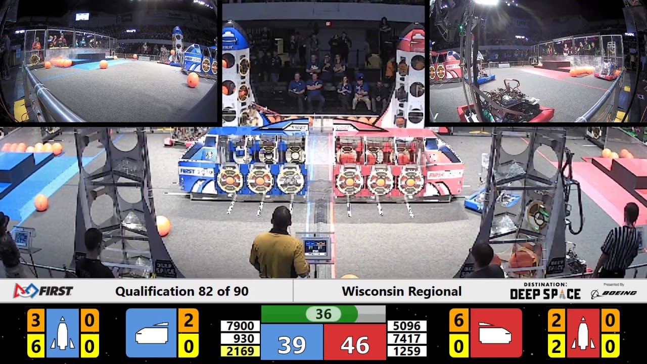 Qualification 82 - 2019 Wisconsin Regional (Scoreboard Quad View) - YouTube