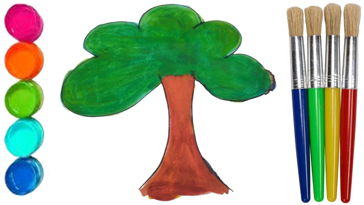 Coloring Tree For Kids Tree Coloring Pages For Kids Tree Painting - YouTube