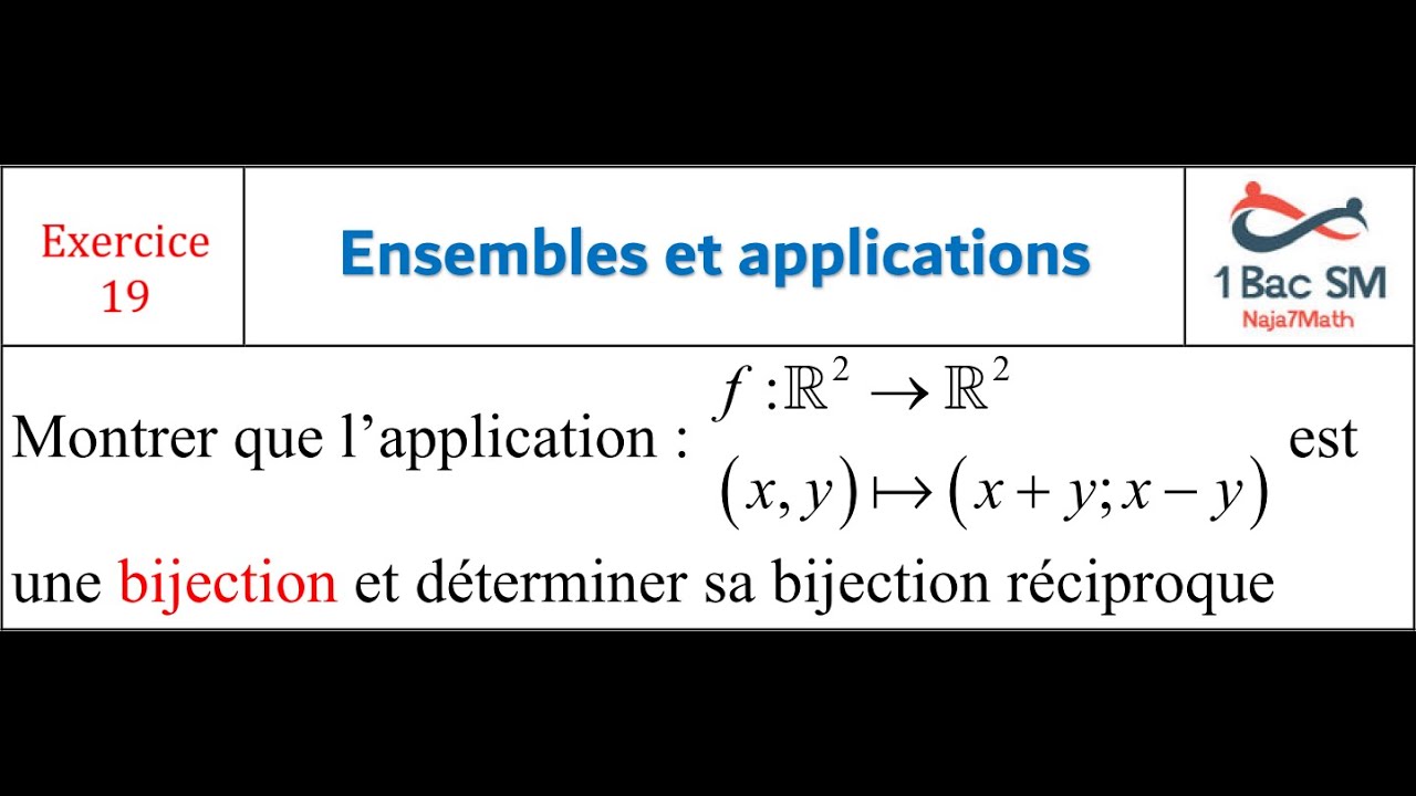 Exercice 19(Ensembles et applications)(1ère BAC Sciences Mathématiques) - YouTube