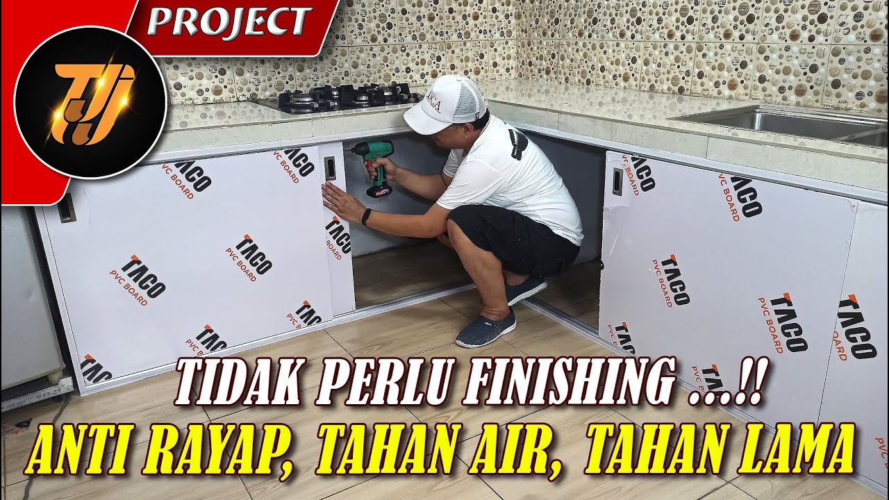 Bikin sendiri pintu sliding kitchen set bawah, pakai TACO PVC BOARD ...