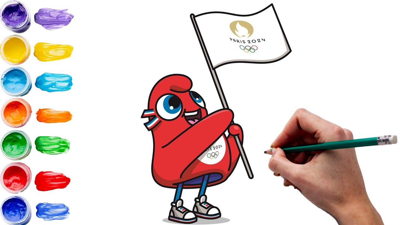 How To Draw 2024 Paris Olympic Mascot : The Phryges Drawing - YouTube