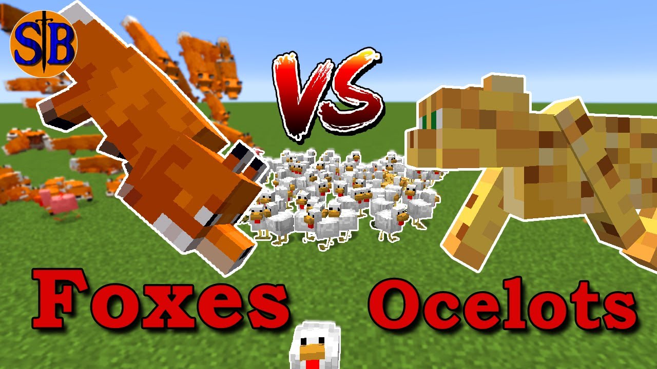 Ocelots vs Foxes: who kills the most chickens in 3 minutes - YouTube