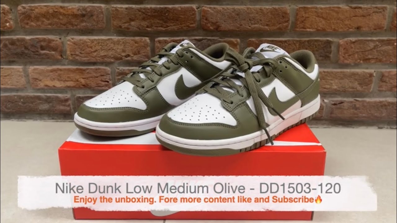 Unboxing Nike Dunk Low Medium Olive - DD1503-120 - YouTube