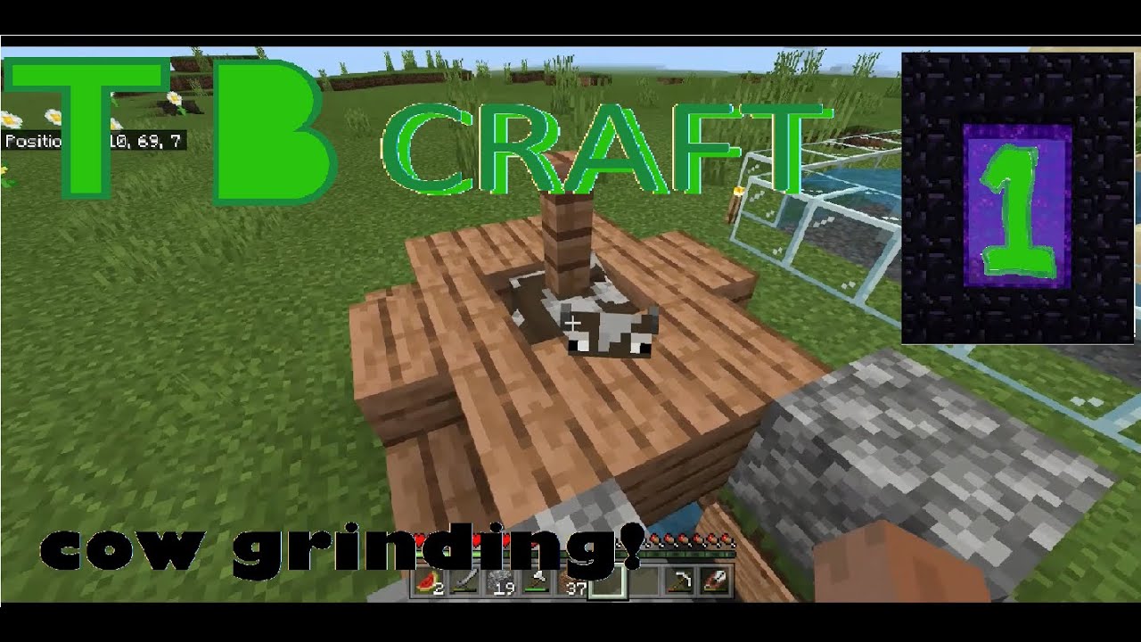 Cow grinders don't work in bedrock! TBcraft episode 1 - YouTube
