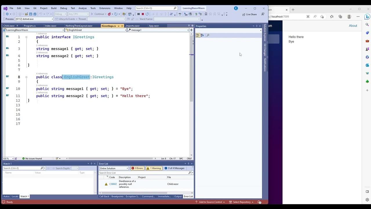 Learning Blazor As A Beginner 24 Dependency Injection Youtube
