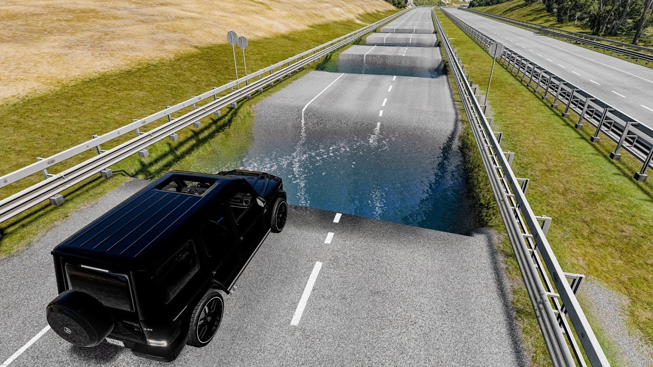 Car vs Potholes | Beamng Drive | Crash Point #2 - YouTube