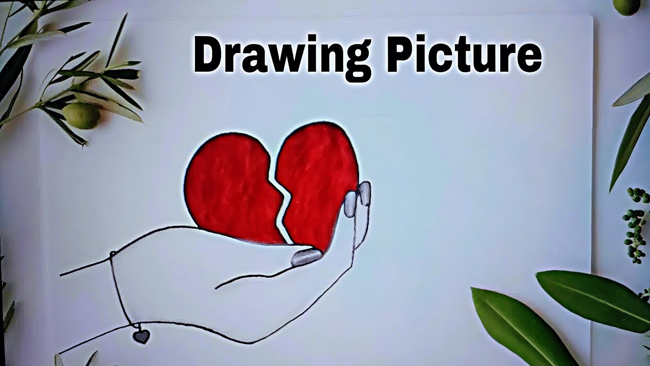 How to Draw a Broken Heart in Hand | Sad Love Drawing for Beginners ...